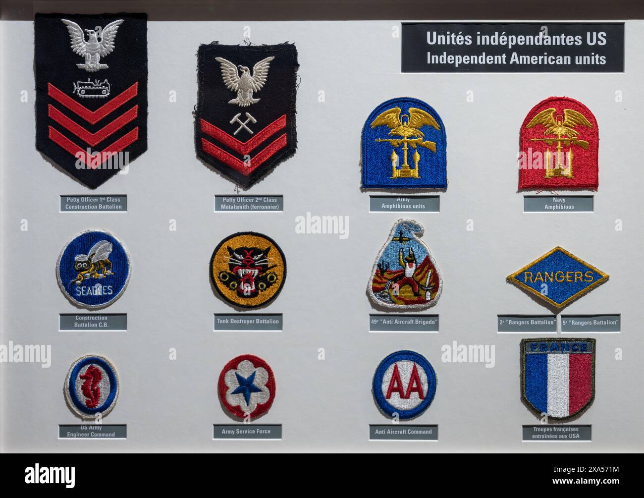 Detail of the different symbols and patches of independent american ...