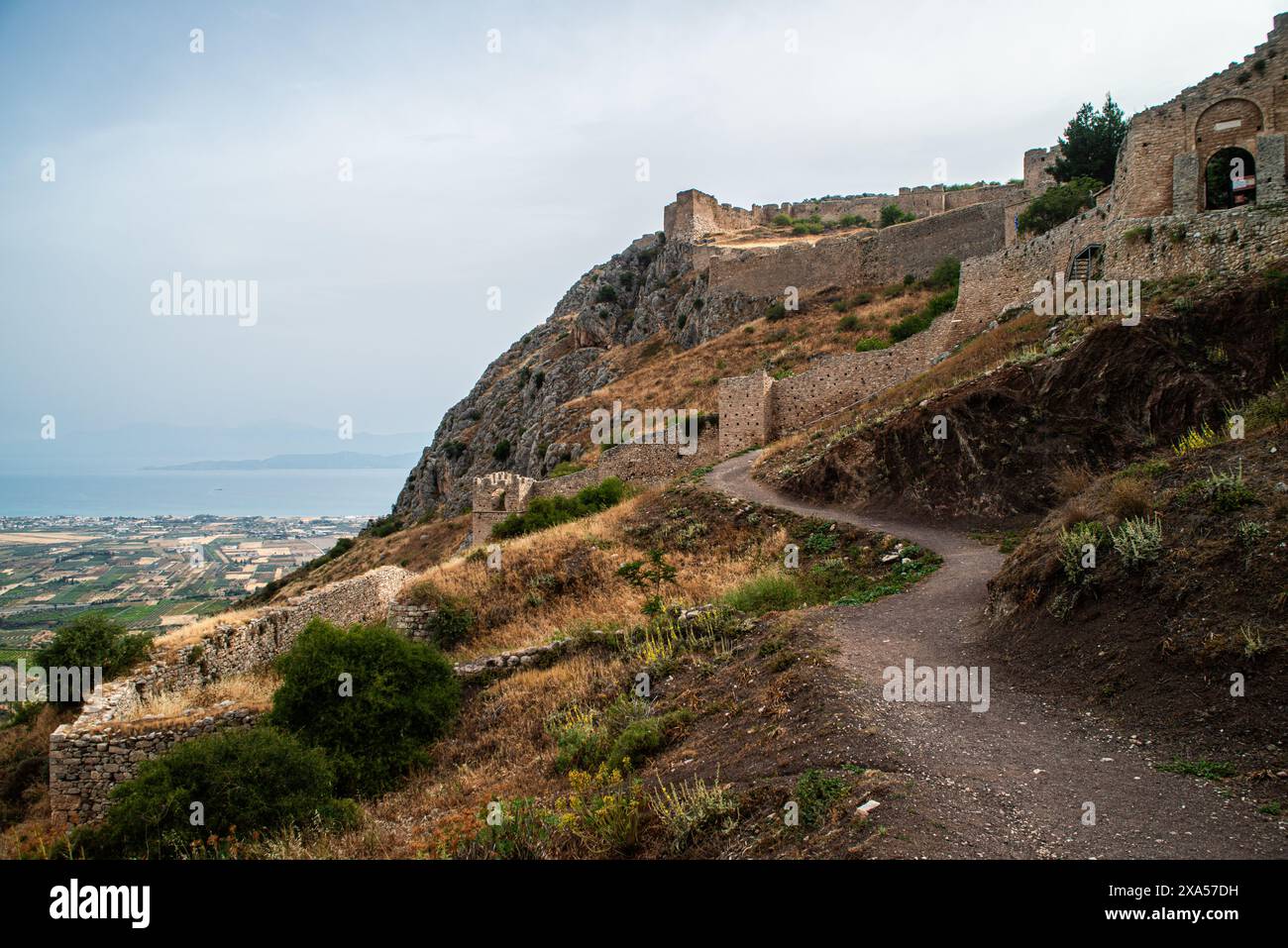 Acrocorinth archeological site, Corinth, Greece Stock Photo - Alamy