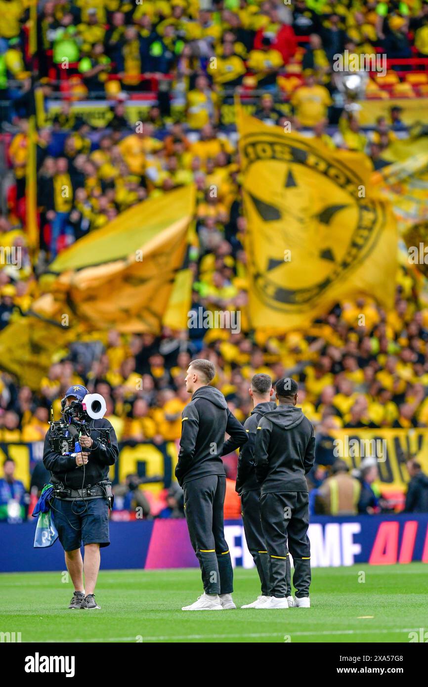 Dortmund players seen during the UEFA Champions League Final 2024 ...
