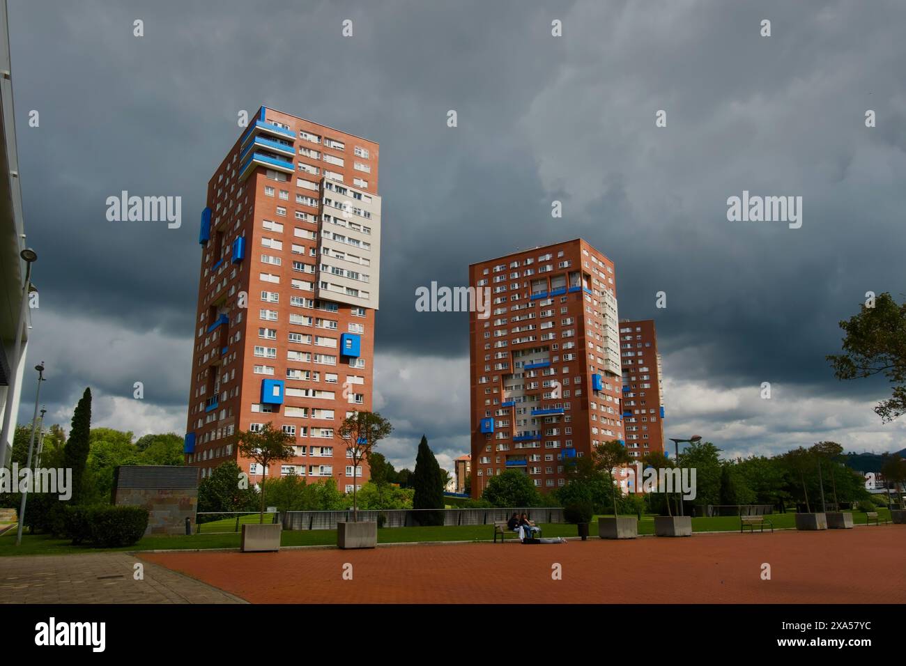 Residential tower blocks of flats Barakaldo Basque Country Spain Stock ...