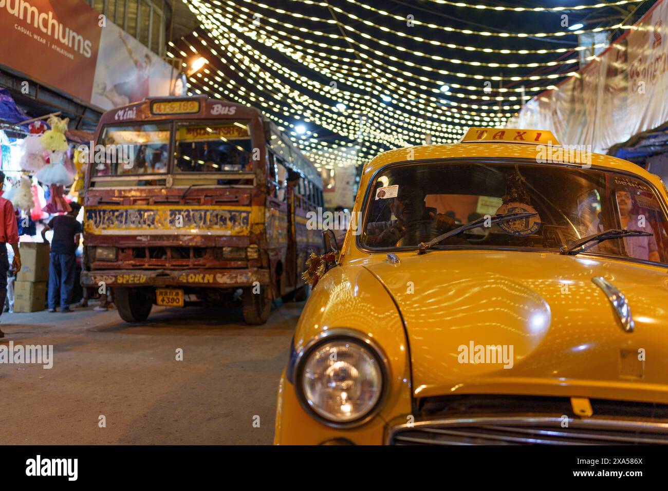 Kolkata, India - 20 November 2023: the traditional yellow Ambassador ...