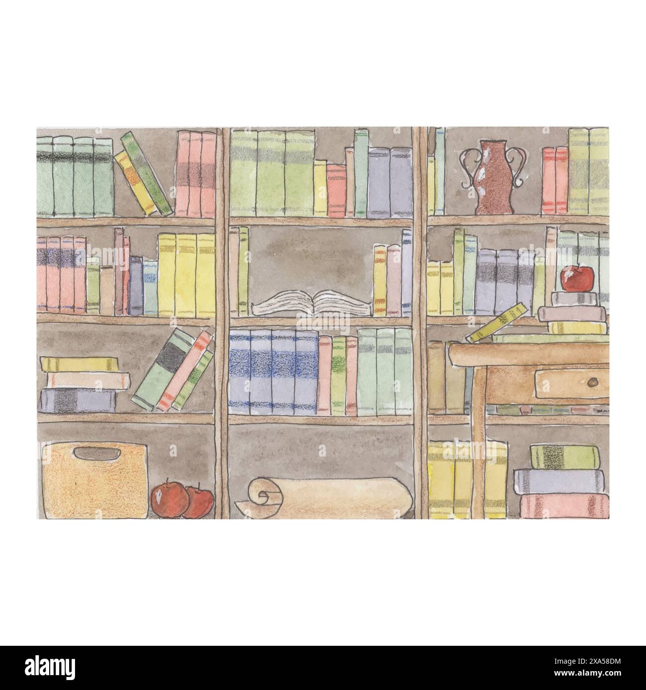 Old library shelves Cut Out Stock Images & Pictures - Alamy