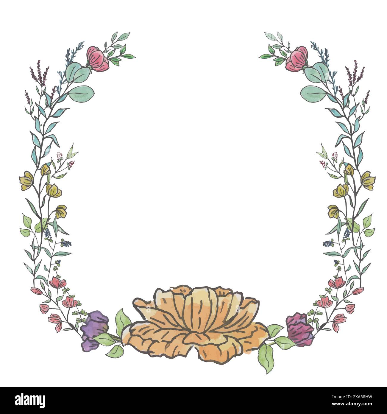 Vector floral arrangement collection. Watercolor illustration Stock ...