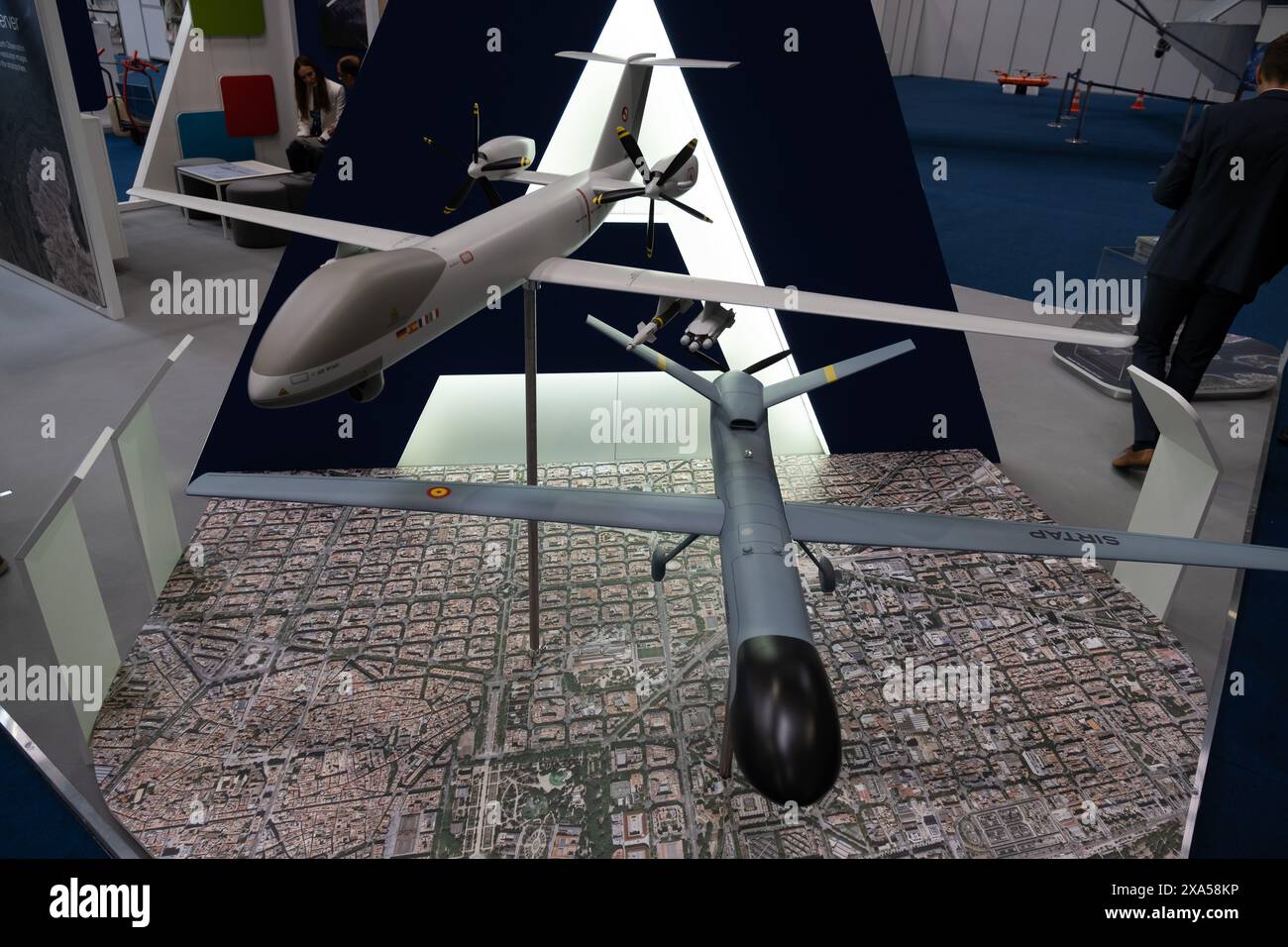 A model of an unmanned gunship aerial vehicle from the Airbus company ...