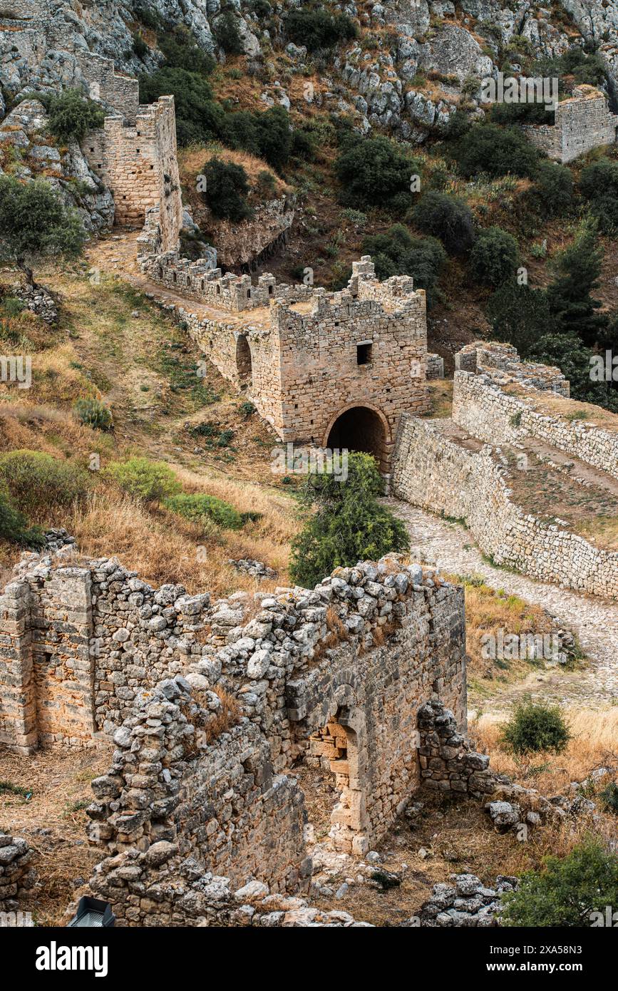 Acrocorinth archeological site, Corinth, Greece Stock Photo - Alamy