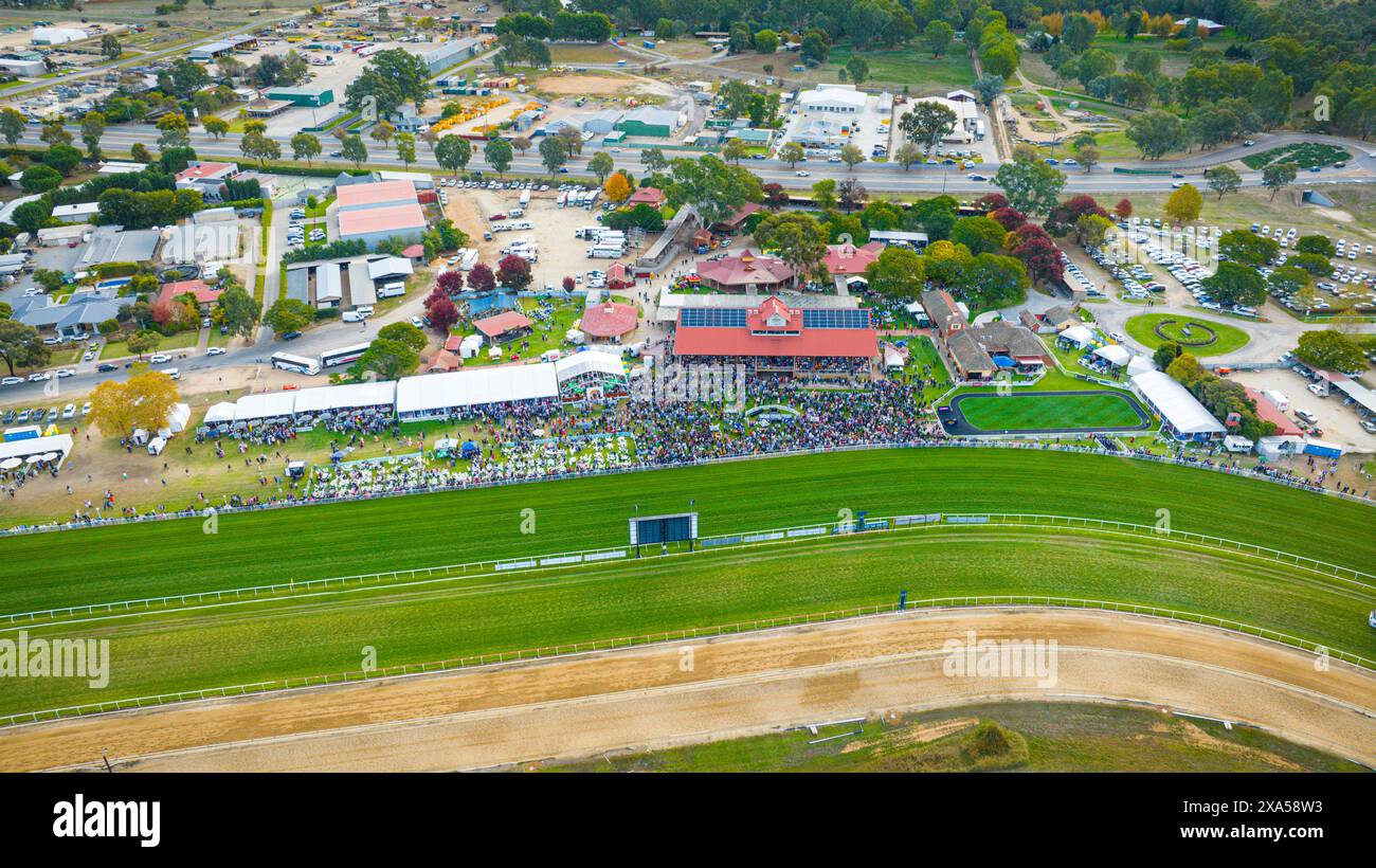 An aerial view of Wagga Gold Cup Carnival Stock Photo - Alamy