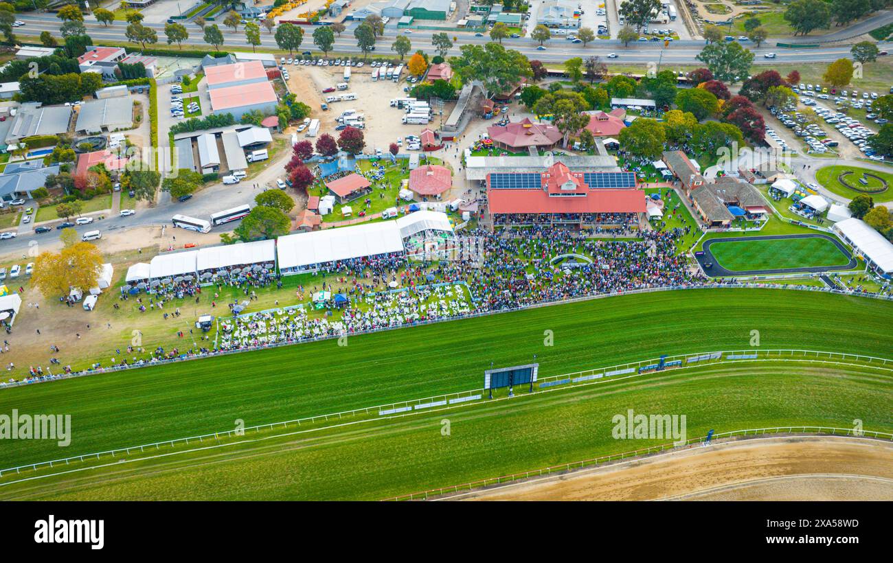 An aerial view of Wagga Gold Cup Carnival Stock Photo - Alamy