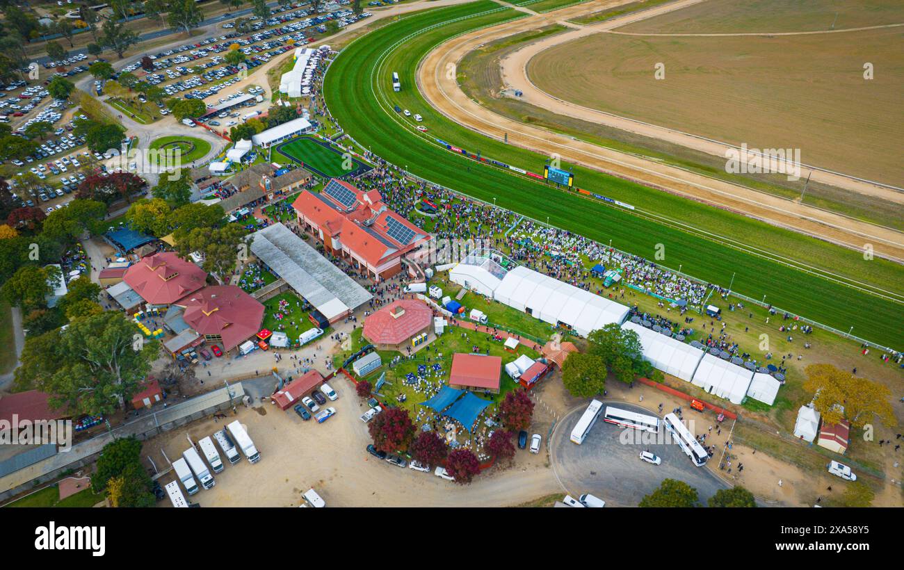 An aerial view of Wagga Gold Cup Carnival Stock Photo - Alamy
