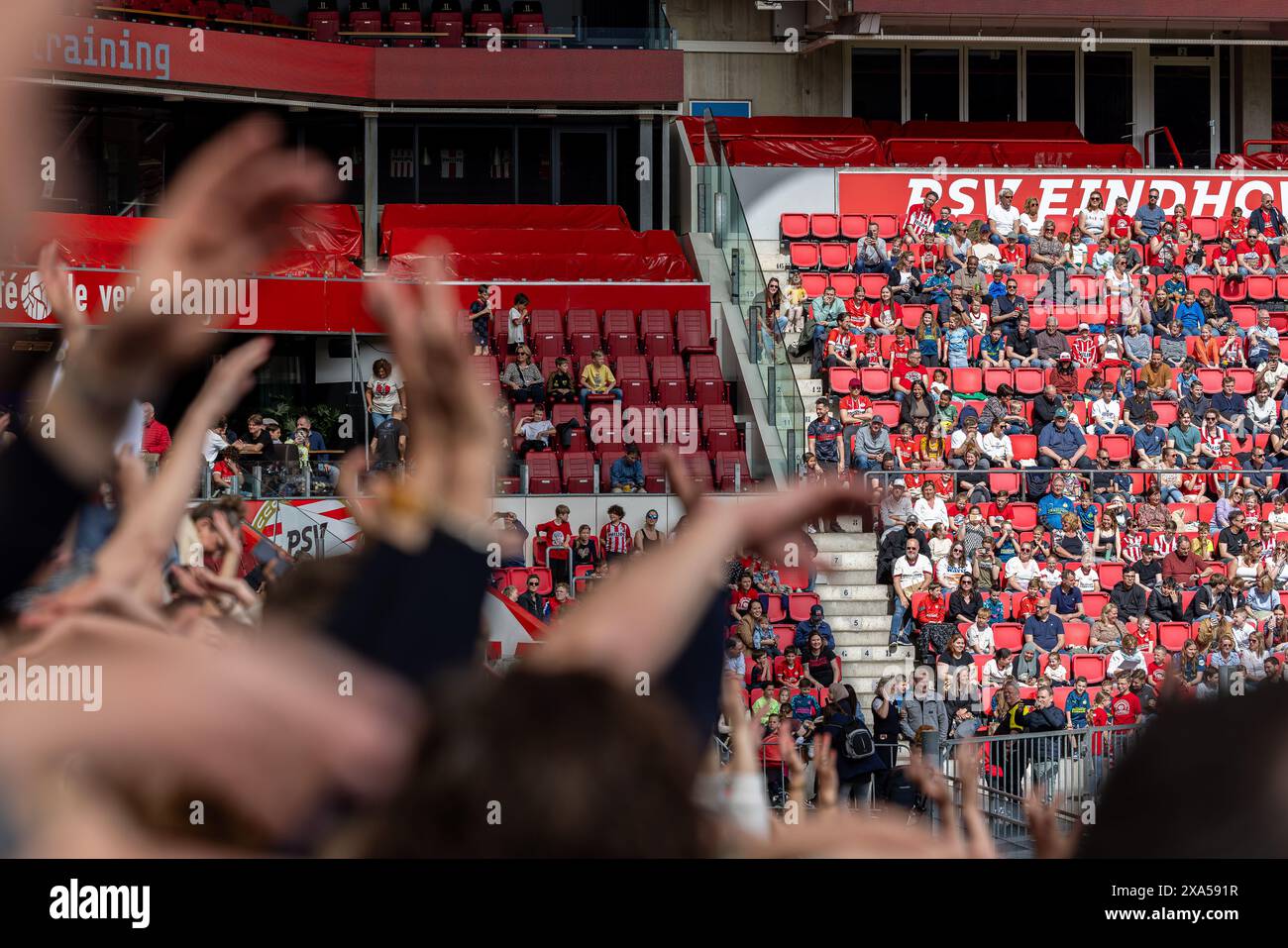 The The wave going around the football stands in Philips stadion from ...