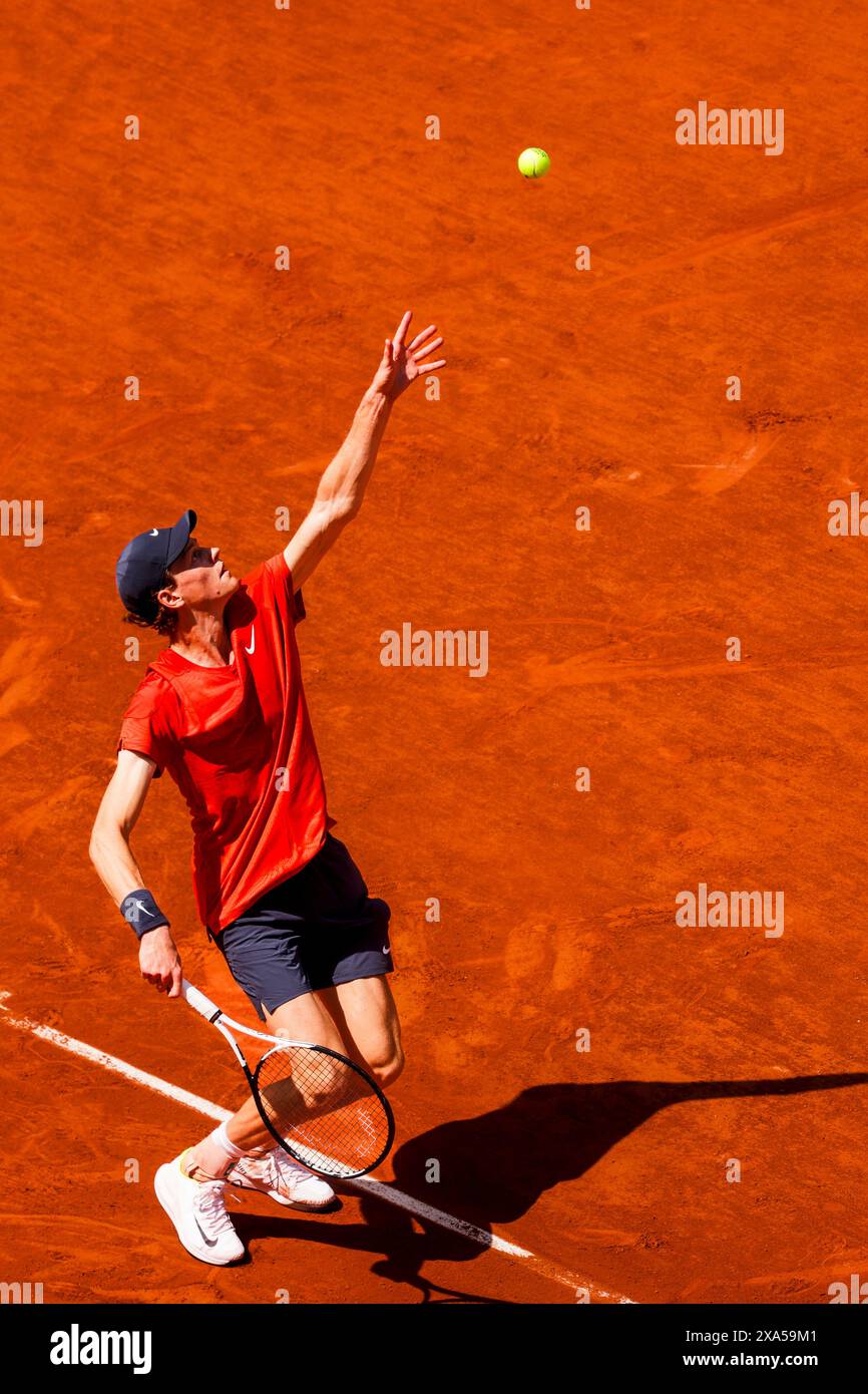 Paris, France. 4th June, 2024. Tennis player Jannik Sinner from Italy ...
