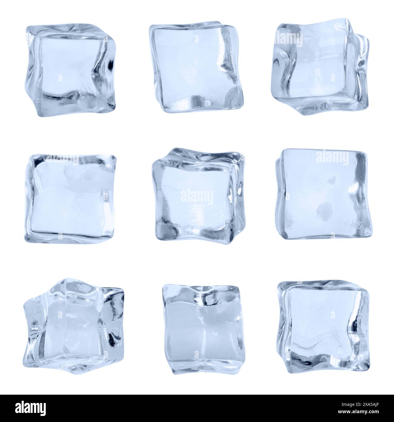 Crystal clear ice cubes isolated on white, set Stock Photo - Alamy