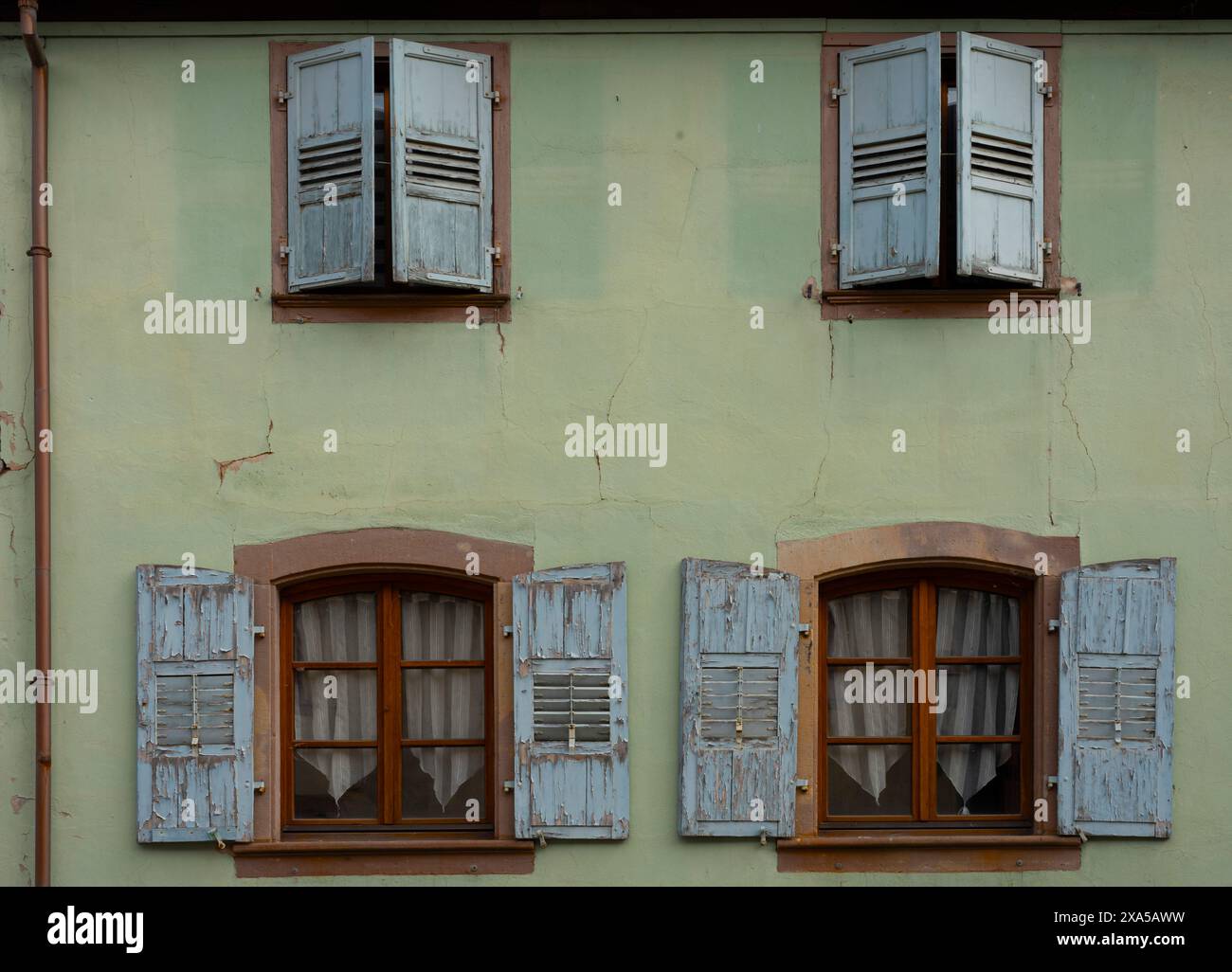 Goxwiller, France - 06 29 2023: View of a graphical colorful Alsacian ...