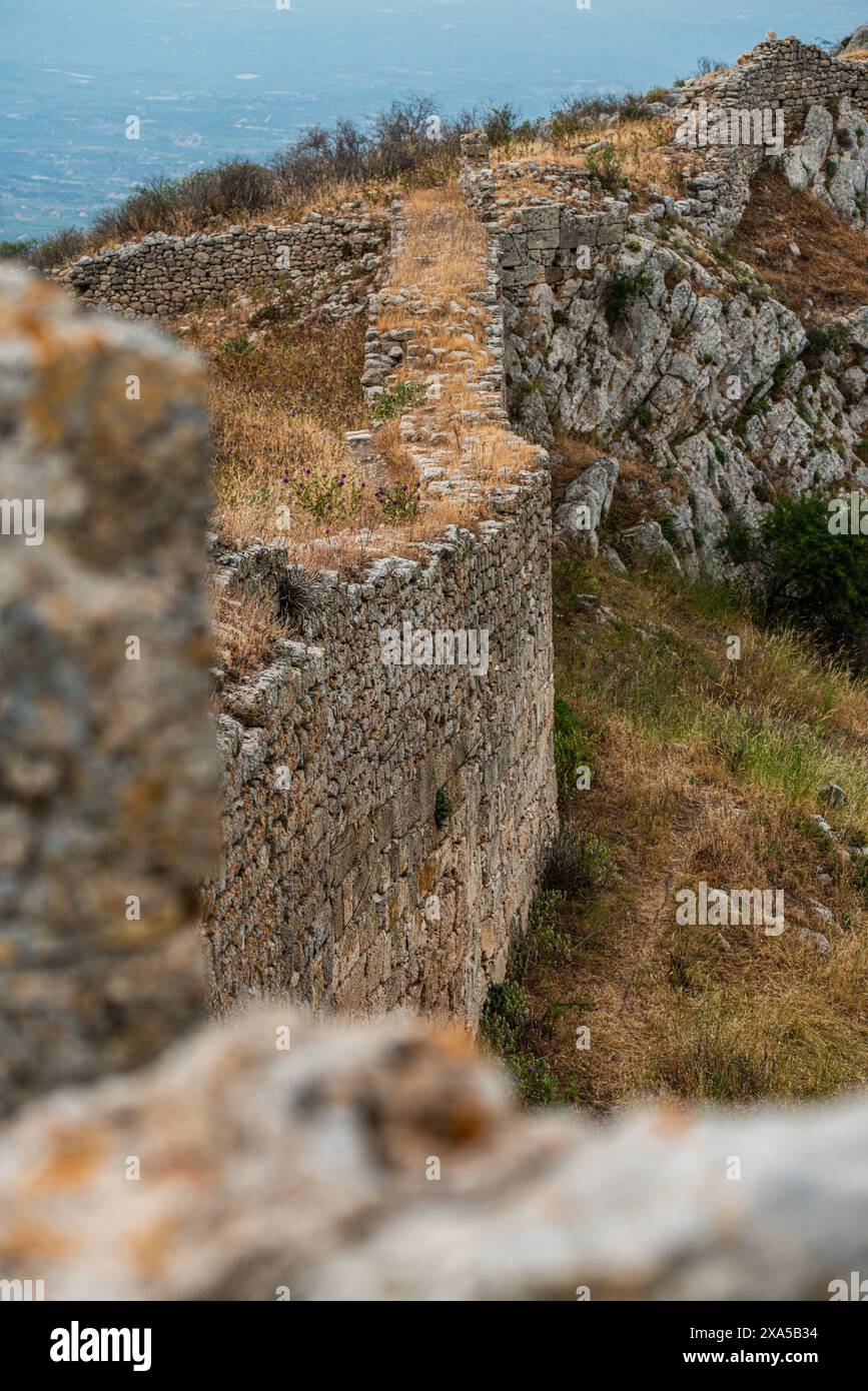 Circuit walls detail, Acrocorinth archeological site, Corinth, Greece ...