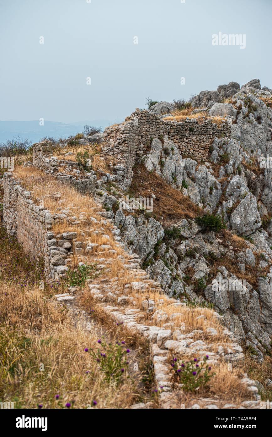 Circuit walls detail, Acrocorinth archeological site, Corinth, Greece ...