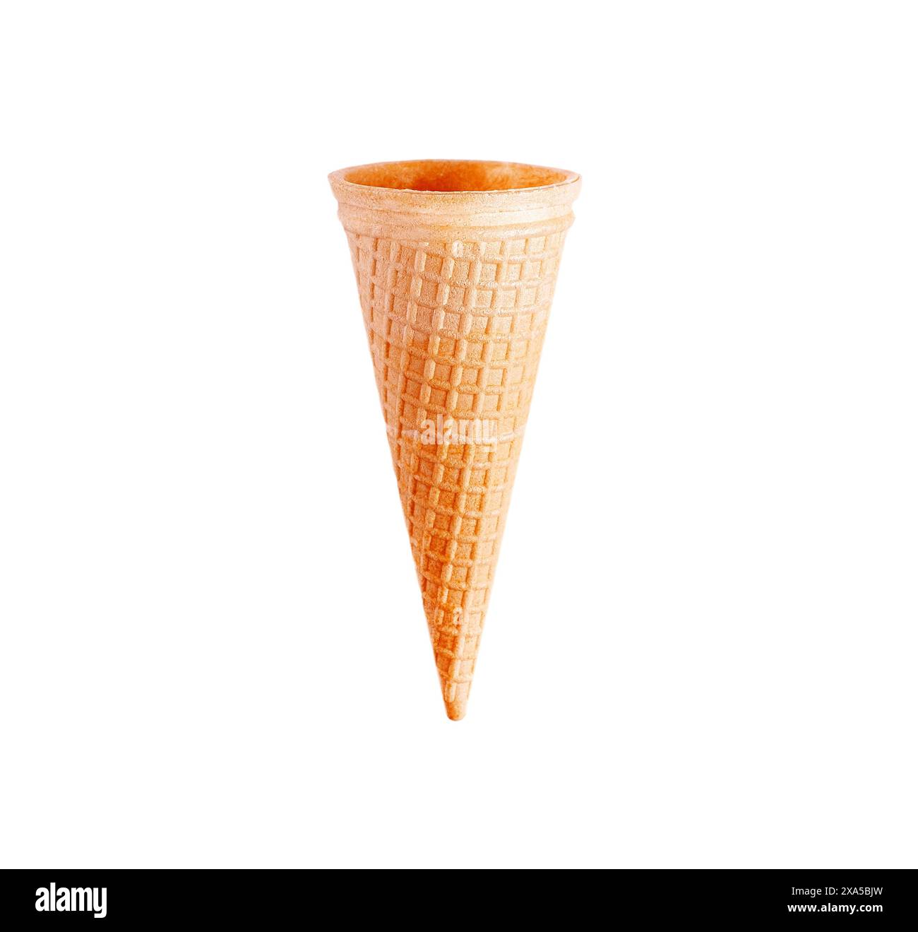 Empty ice cream cone isolated on white background Stock Photo - Alamy