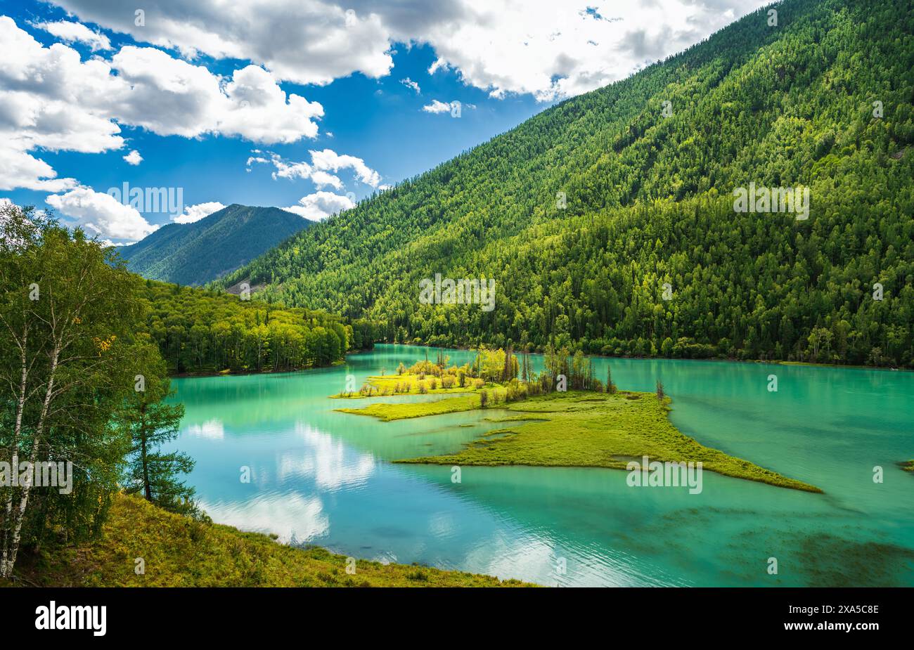 A scenic view of Kanas Area in Altay Region, Xinjiang, China Stock ...