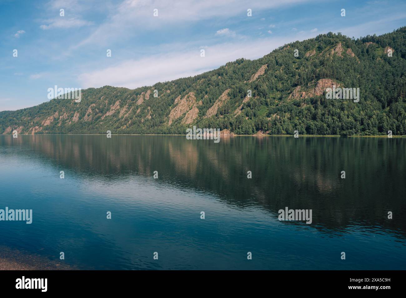 The beautiful summer view of Yenisei River, Russia, Siberia Stock Photo ...