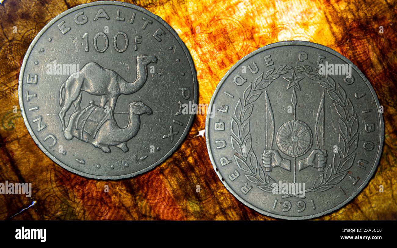 The Republic of Djibouti franc coin Stock Photo - Alamy