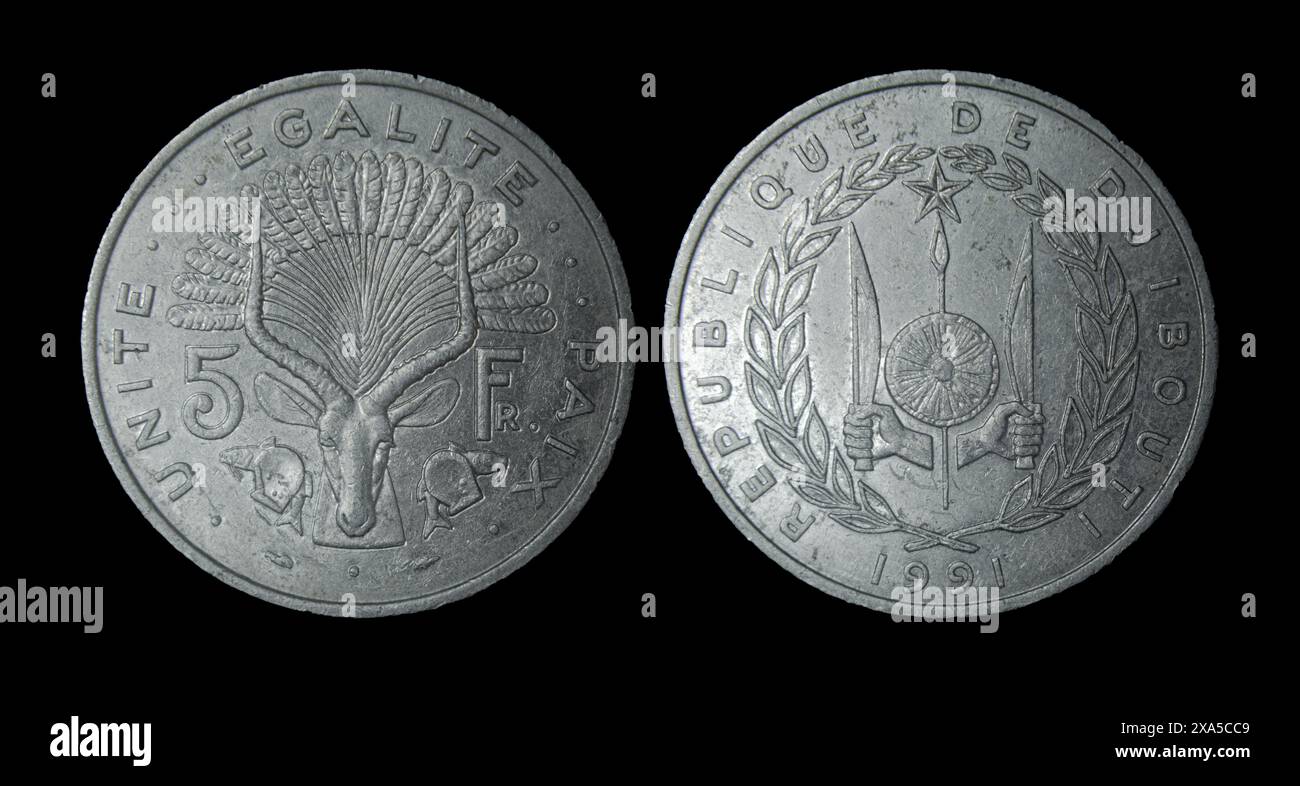 The Republic of Djibouti franc coin Stock Photo - Alamy