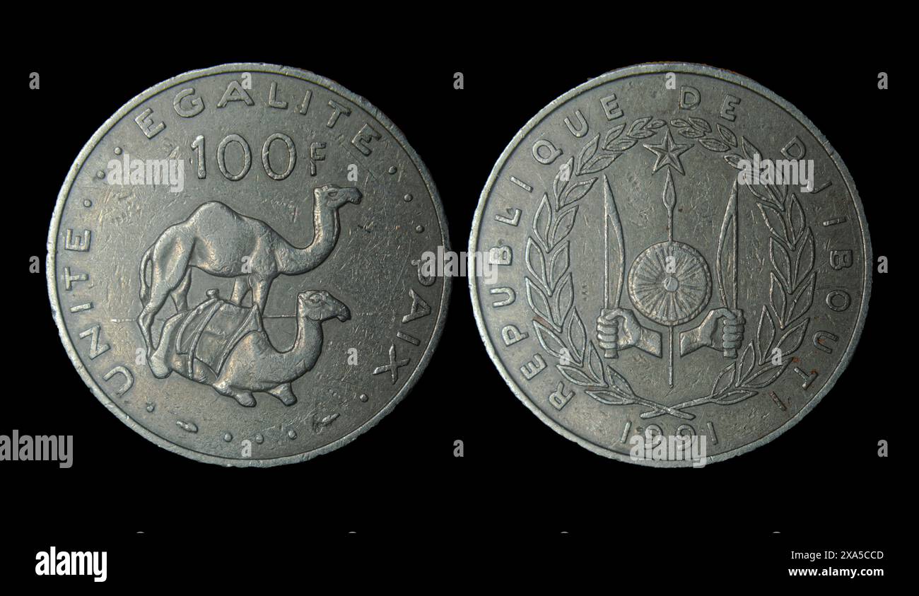 The Republic of Djibouti franc coin Stock Photo - Alamy
