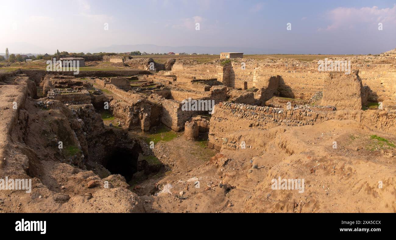 The city of Shamkir. Azerbaijan. 10.17.2021. Excavations of the large ...