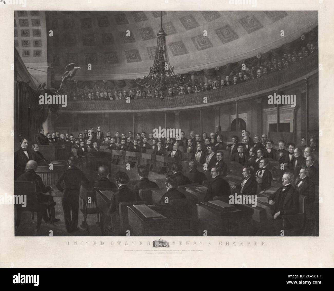 The United States Senate Chamber by James Whitehorne, engraved by T ...