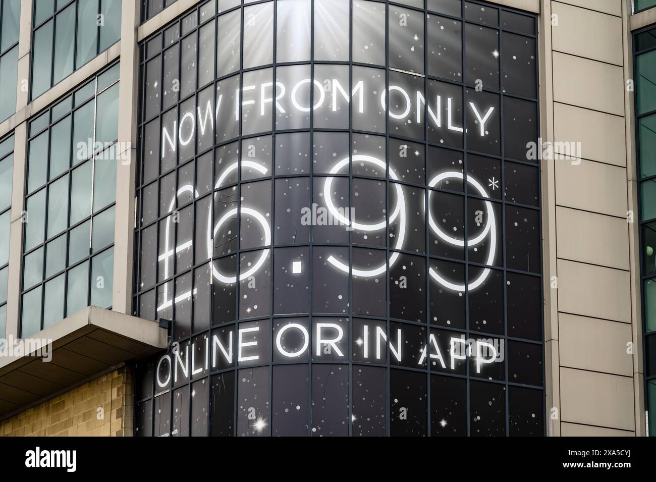 Billboard advertising online and in app purchases at a cinema, Glasgow ...
