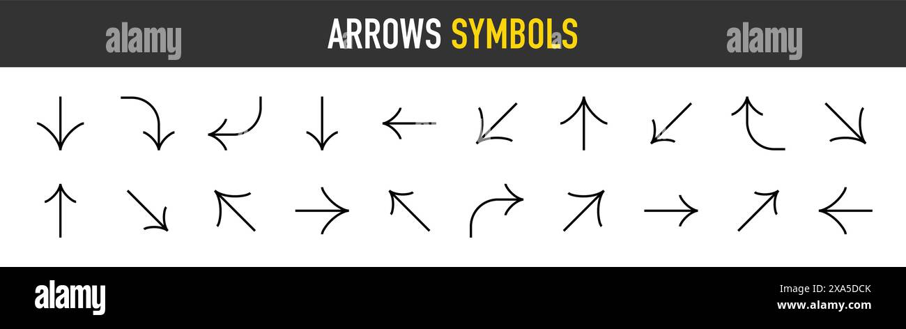 Arrow symbols set. Arrow, cursor, collection different arrows sign ...