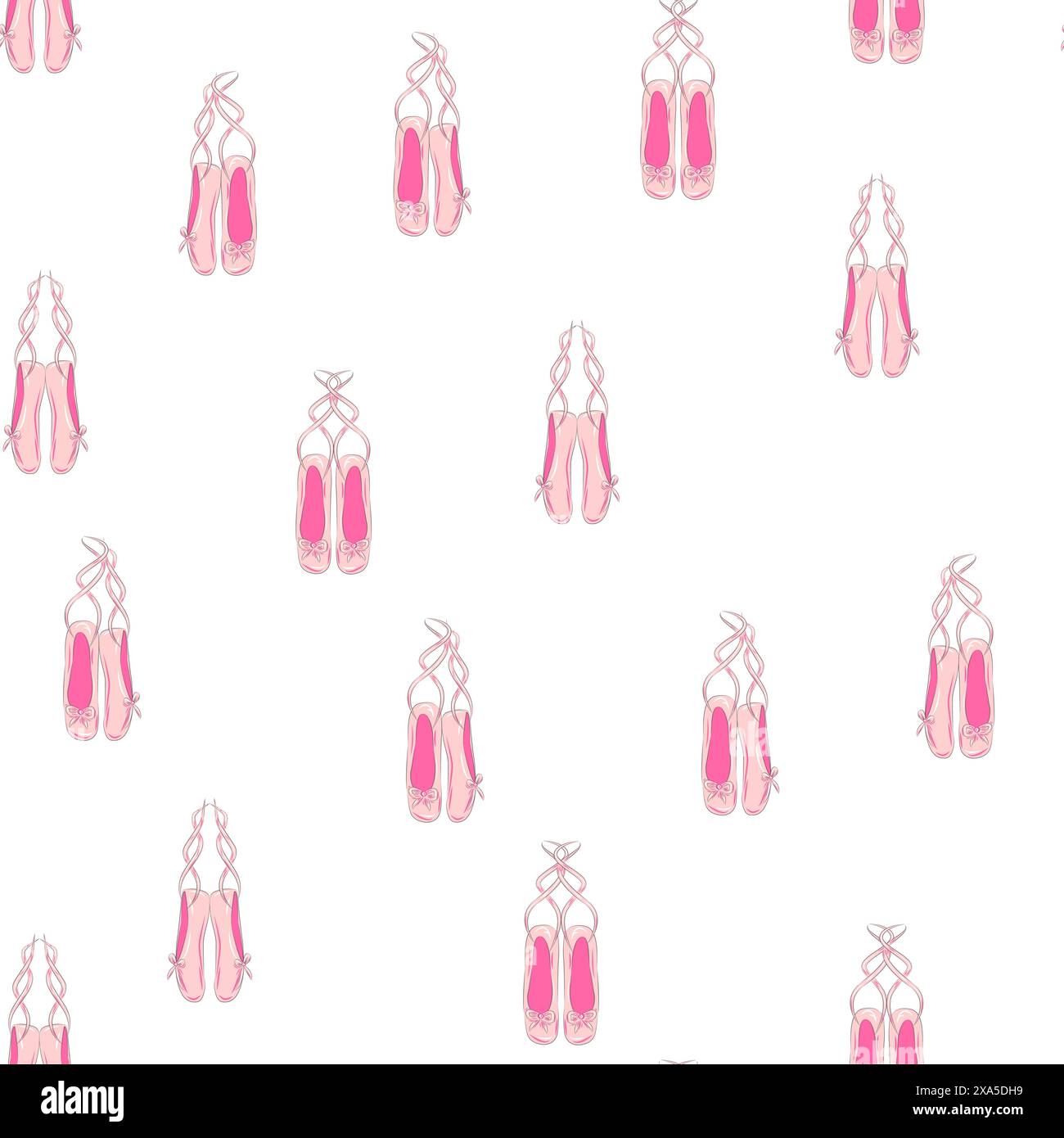 Seamless pattern with ballet pointe shoes and additional elements ...