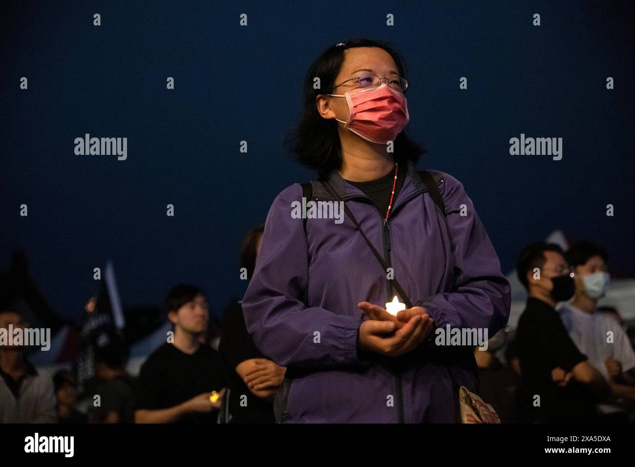 Taipei, Taiwan. 4th June, 2024. People gather for a Tiananmen Square ...