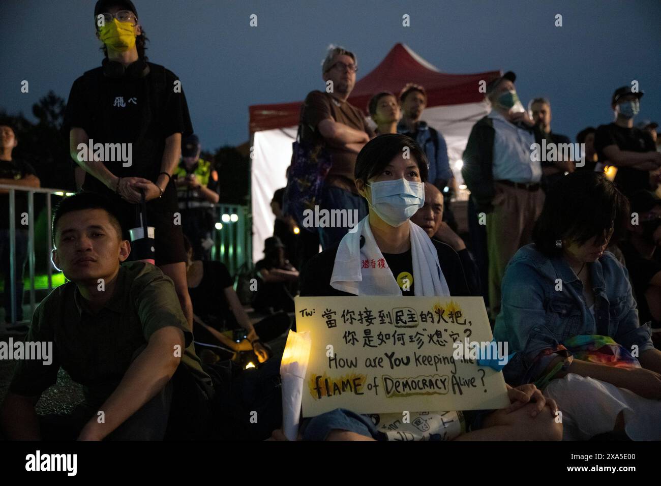 Taipei, Taiwan. 4th June, 2024. People gather for a Tiananmen Square ...