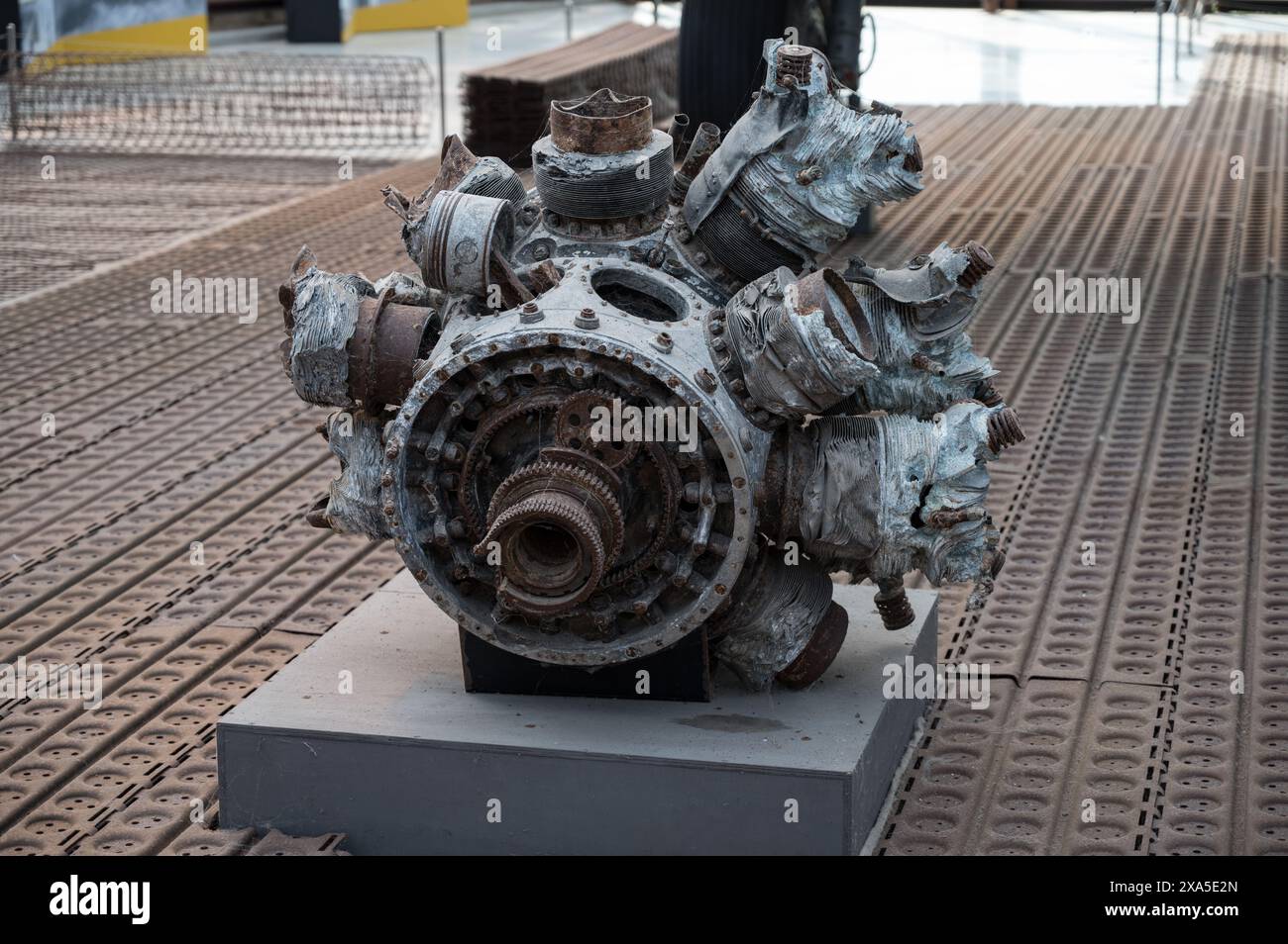 Detail of an old star radial engine from an airplane from the Second ...