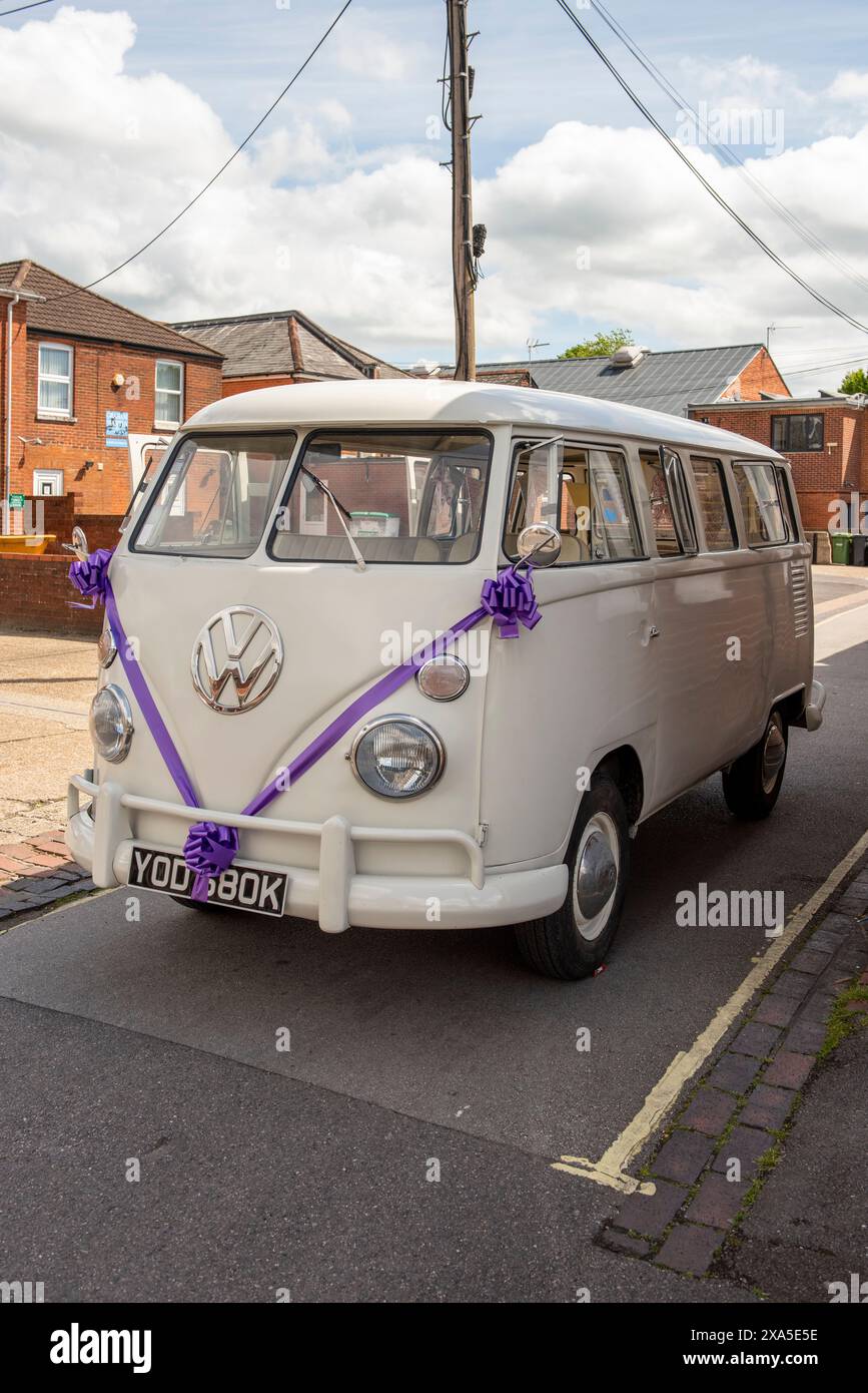 VW Camper Van with ribbons Stock Photo - Alamy