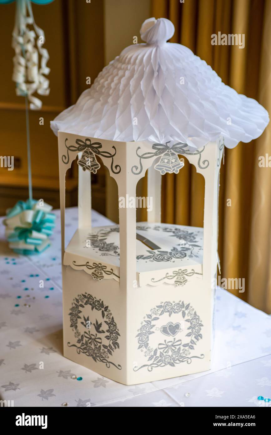 Wedding Post box on a table Stock Photo - Alamy