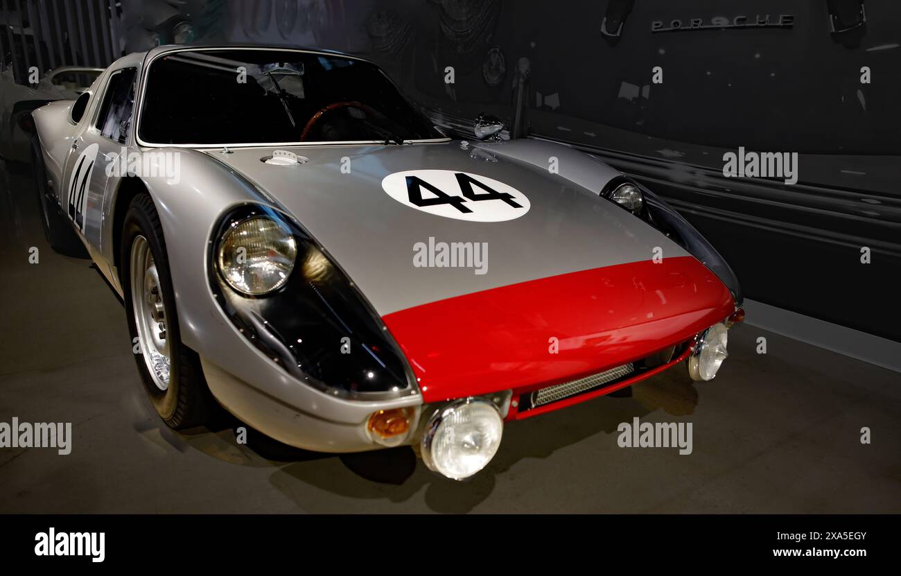 A vintage race car on display in a racing museum Stock Photo - Alamy