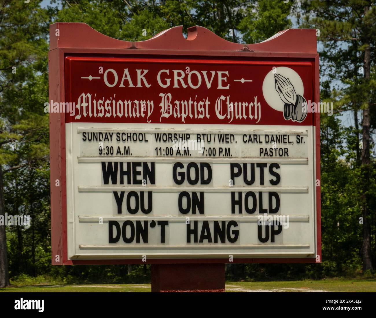 Oak Grove Missionary Baptist Church sign in Alabama Stock Photo - Alamy