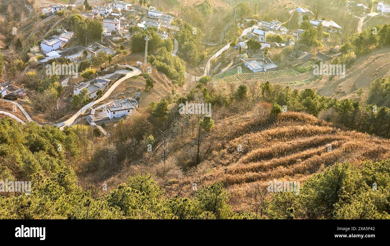 An aerial view of Damakan in Dongchuan District, Kunming City, Yunnan ...