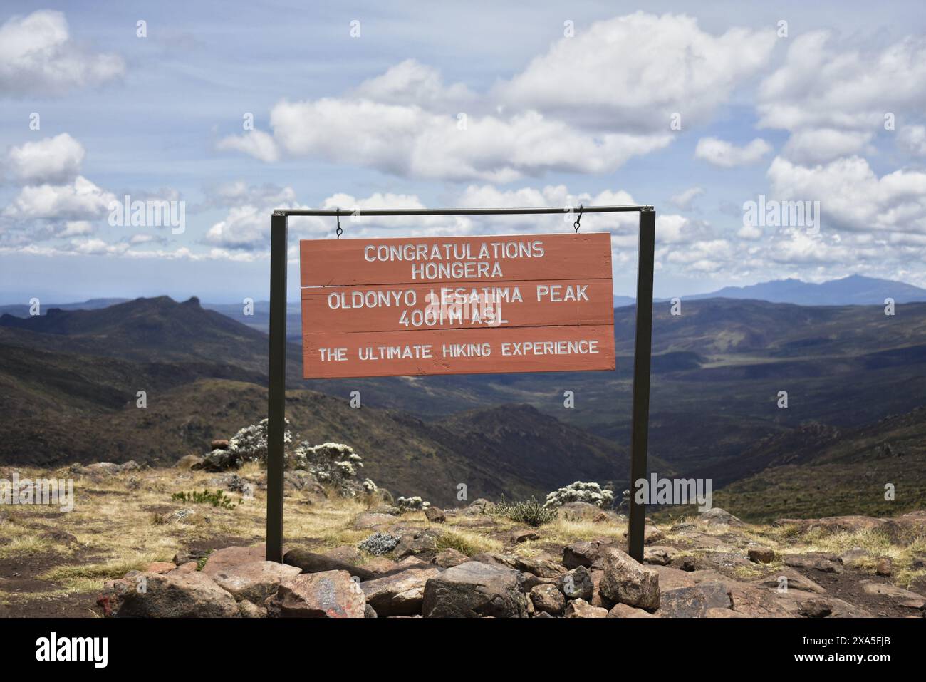 A Summit success board for Mt Satima also named Oldonyo Lesatima Stock ...