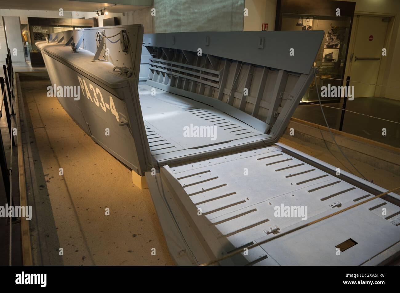 An old Higgins Industries LCVP type landing craft from the Second World ...