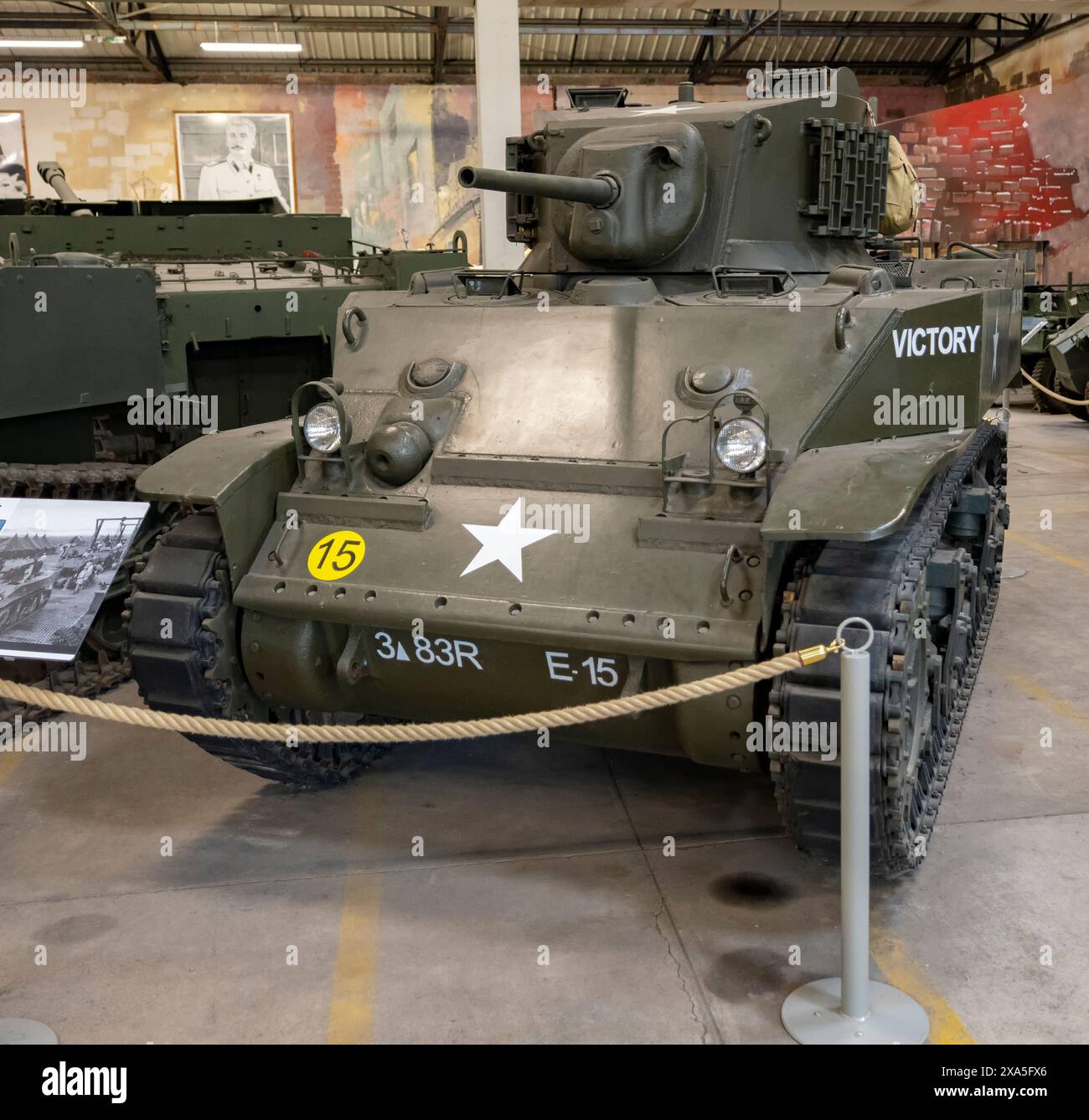 M5A1 Stuart Tank at Museum of Armored Vehicles in Saumur, France Stock Photo - Alamy