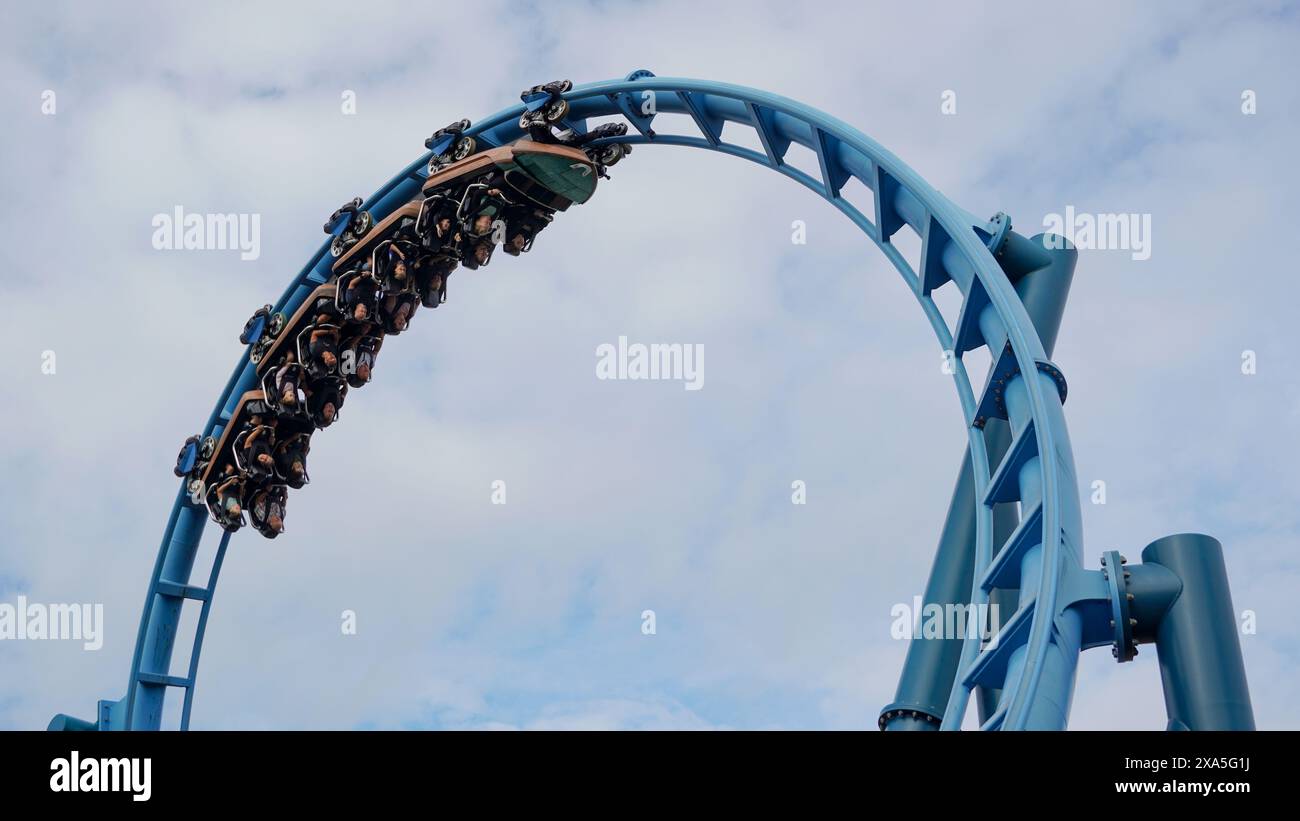 The People having fun on the Vekoma launch roller coaster Abyssus at ...
