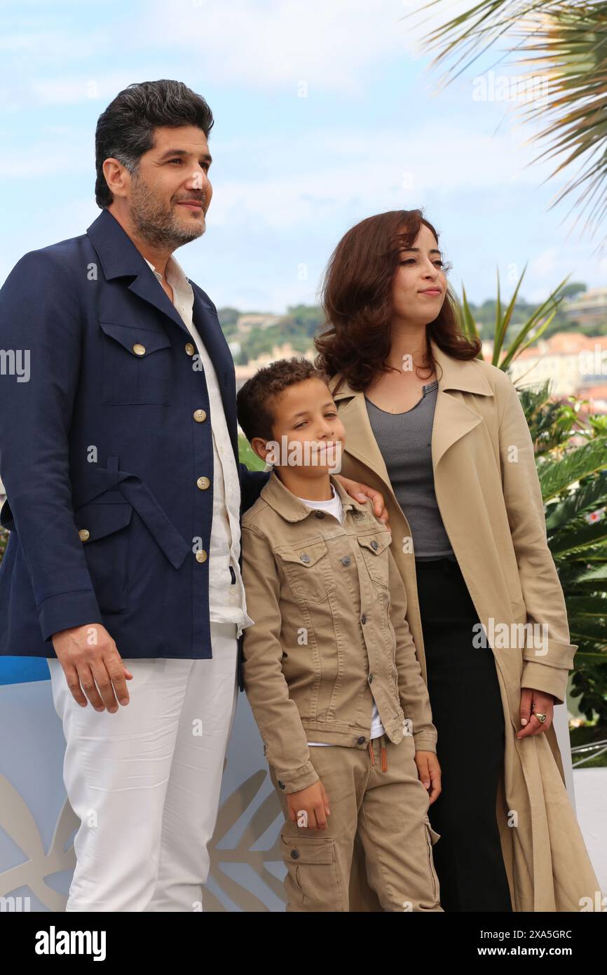Cannes, France. 18th May, 2024. Nabil Ayouch, Joud Chamihy and Nisrin ...
