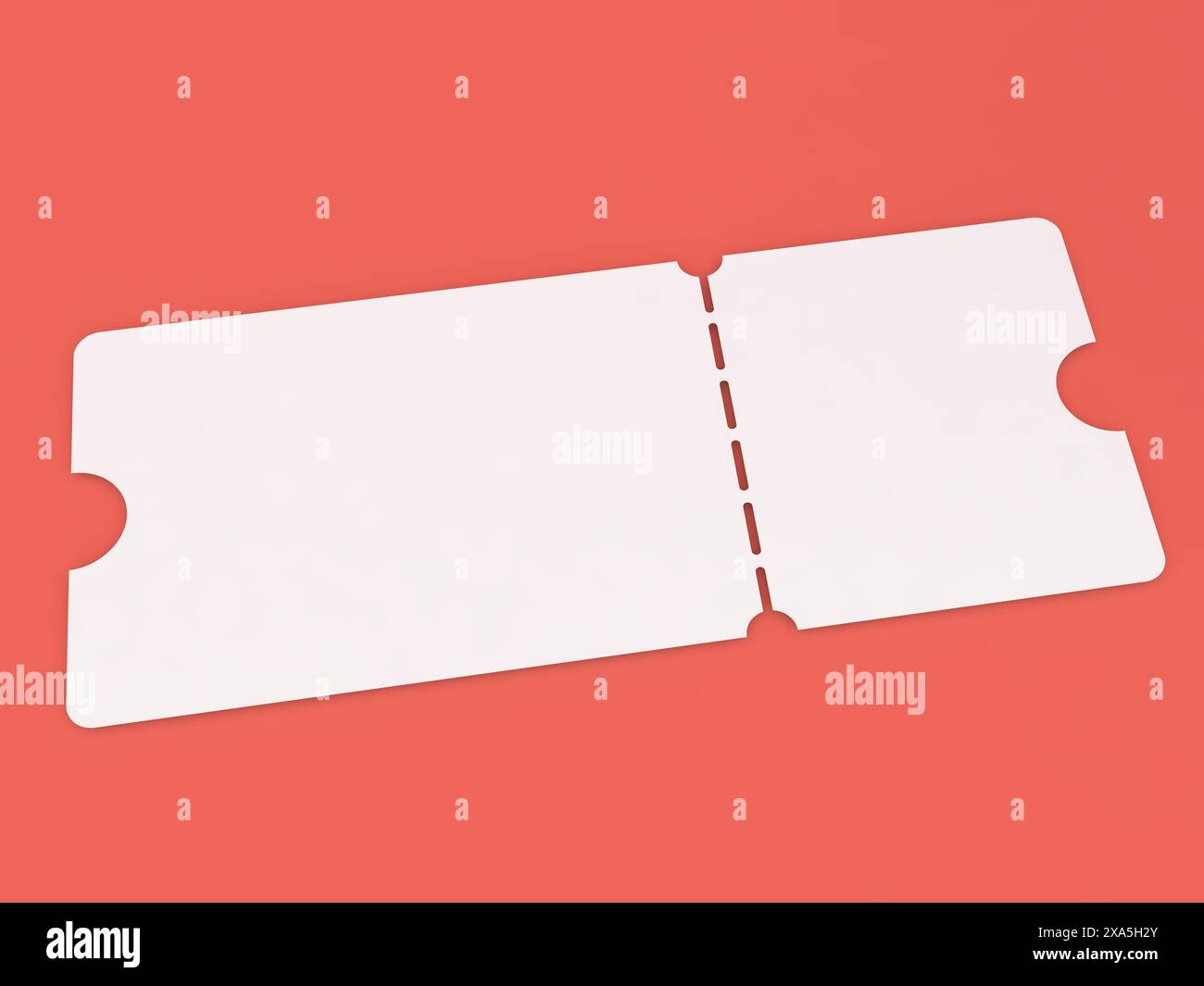 Tear-off ticket mockup on red background. 3d render illustration Stock ...