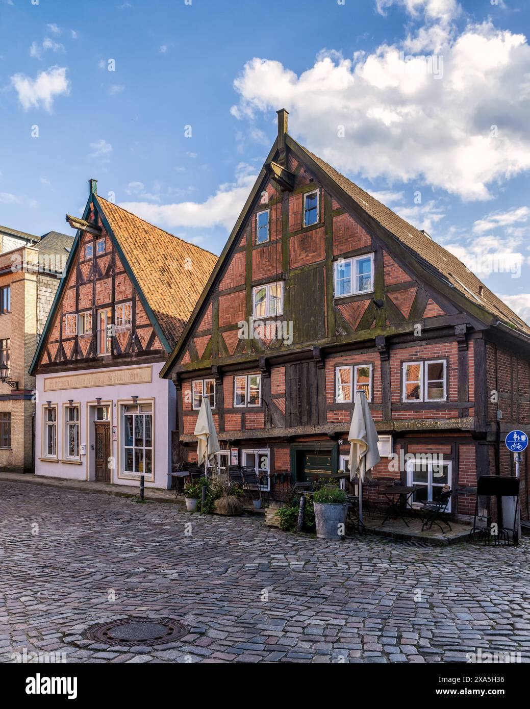 A scenic view of beautiful old buildings in Lauenburg, Germany Stock ...
