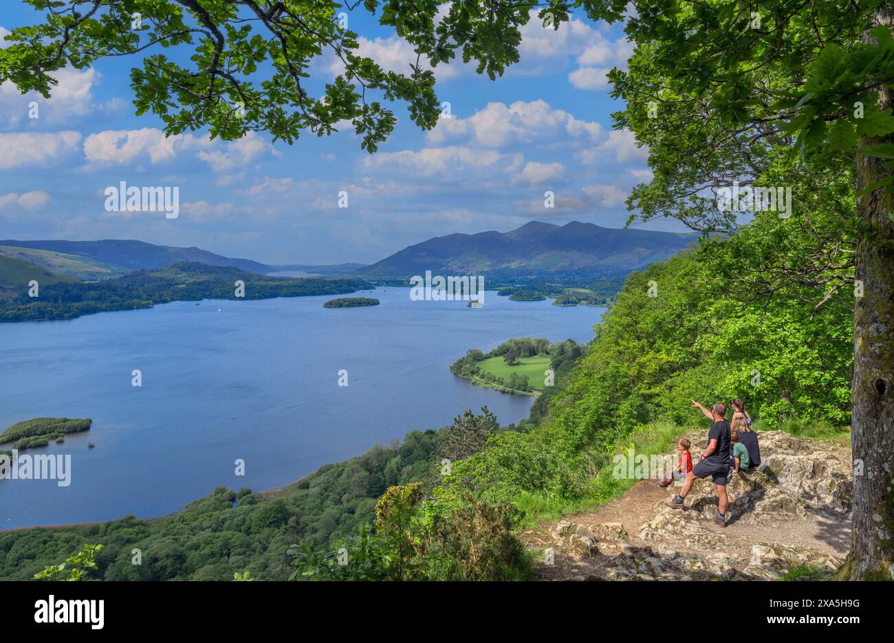 View over Derwentwater from Surprise View, Borrowdale, Lake District ...