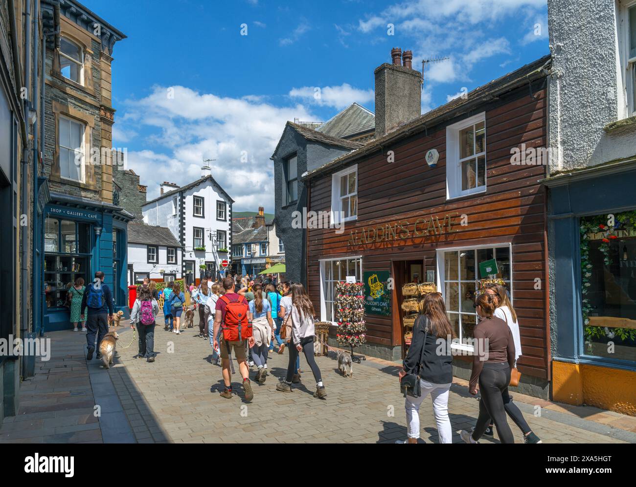 Shops on Lake Road, Keswick, Lake District, Cumbria, UK Stock Photo - Alamy