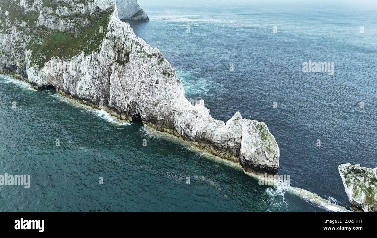 An aerial view of The Needles Isle in England Stock Photo - Alamy