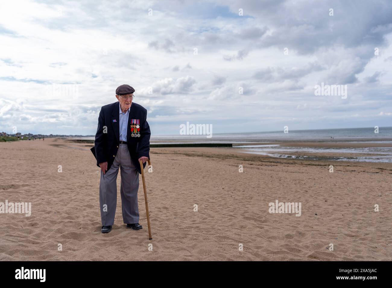Veteran Jack Mortimer return to Sword Beach in Normandy, France, where ...