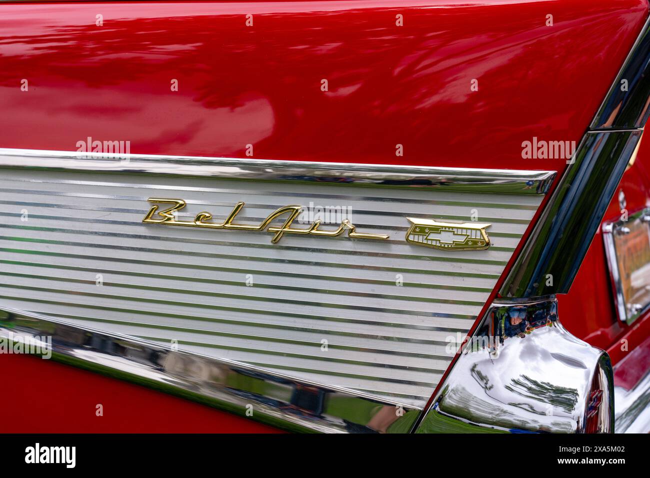 Detail of a 1957 Chevy Bel Air in the Moab Rotary Car Show in Moab ...