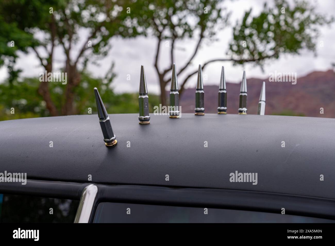 Detail of a customized 1953 GMC Pickup rat rod in the Moab Rotary Car ...